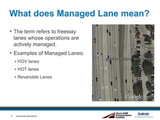 Safety Implications of Managed Lane Cross-Sectional Elements | PPT