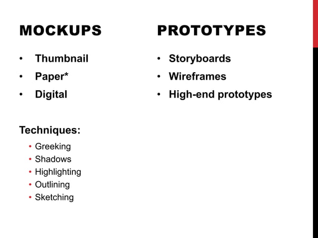 mockups prototypes | PPTX