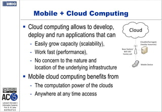 Adaptive Computation Offloading from Mobile Devices into the Cloud | PPT