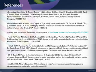 DNA Damage Caused by Ultraviolet Radiation | PPT