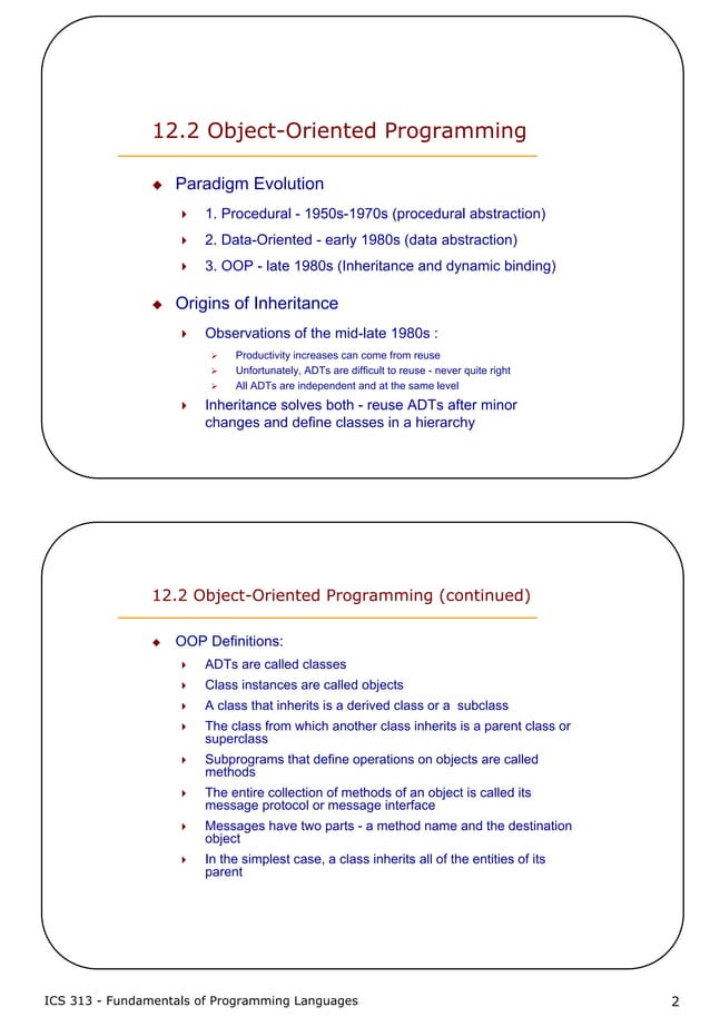 12 object oriented programming | PDF | Programming Languages | Computing