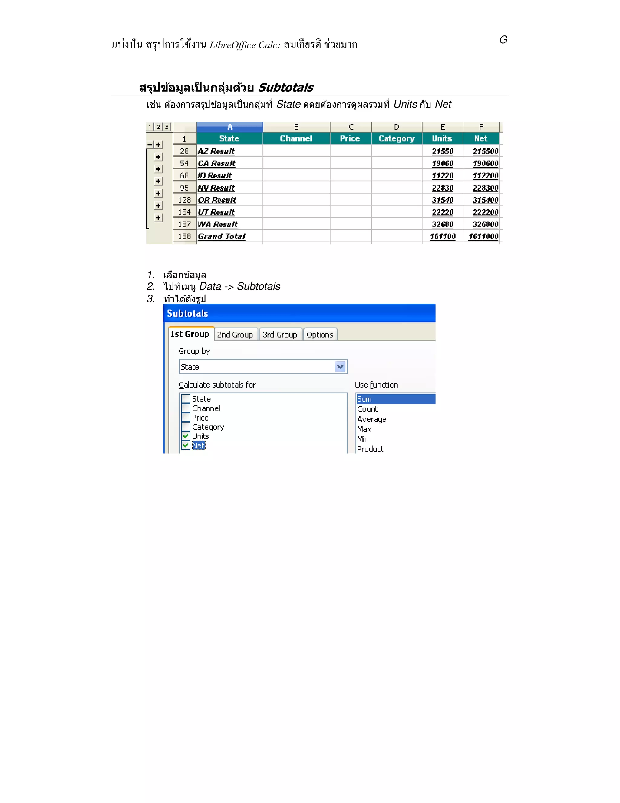 แบ่งปัน สรุปการใช้งาน LibreOffice Calc | PDF