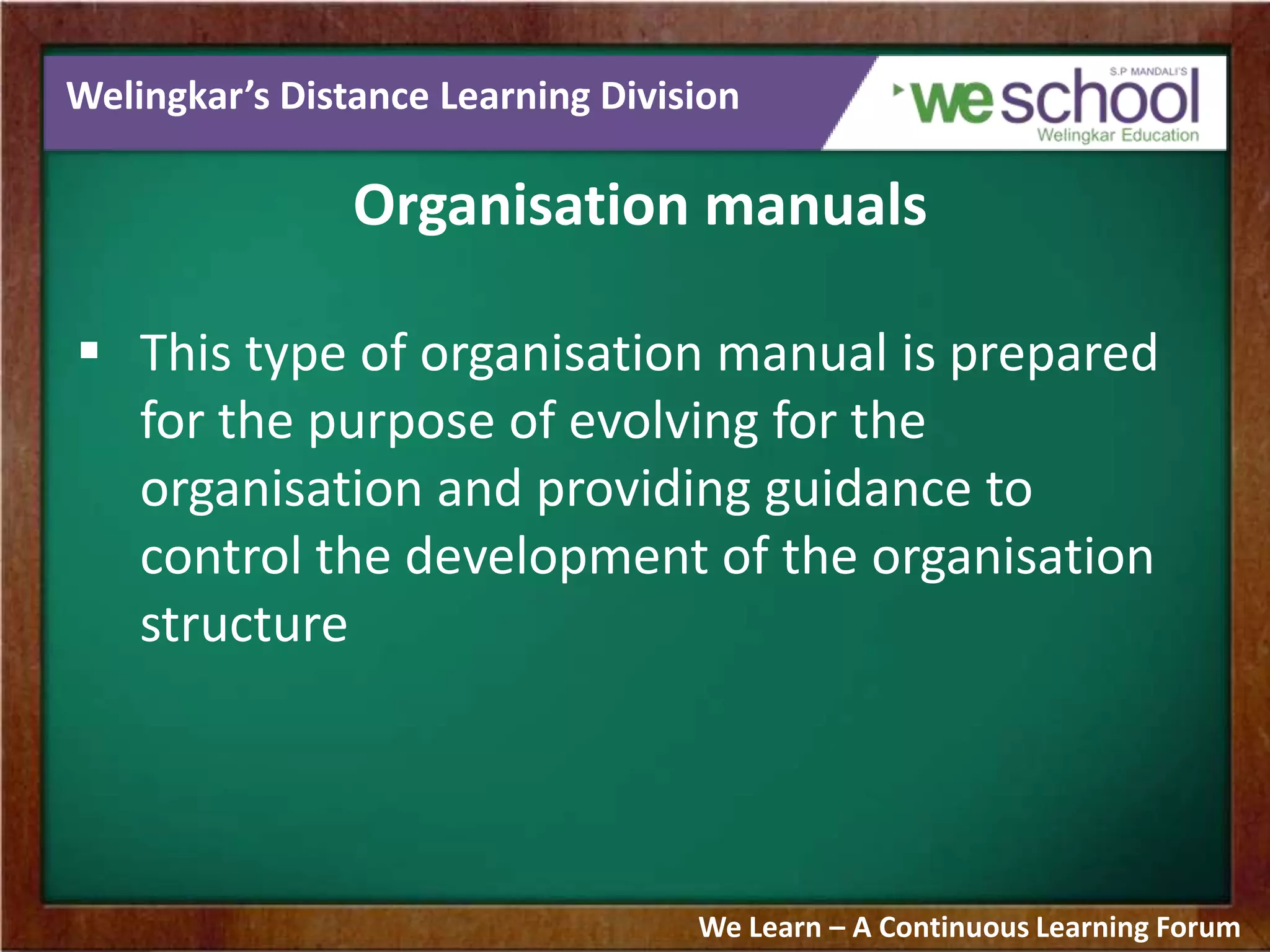 Organization Manuals - Principles of Management | PPTX