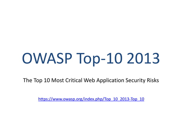 12 owasp top 10 - introduction | PPT