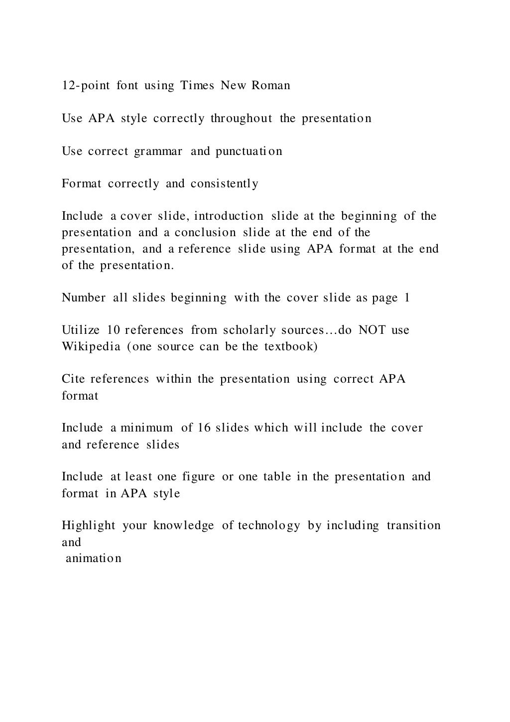 12-point font using Times New RomanUse APA style correctly throu | PDF