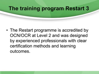 Training for the employment of women heads of lone parent families ...