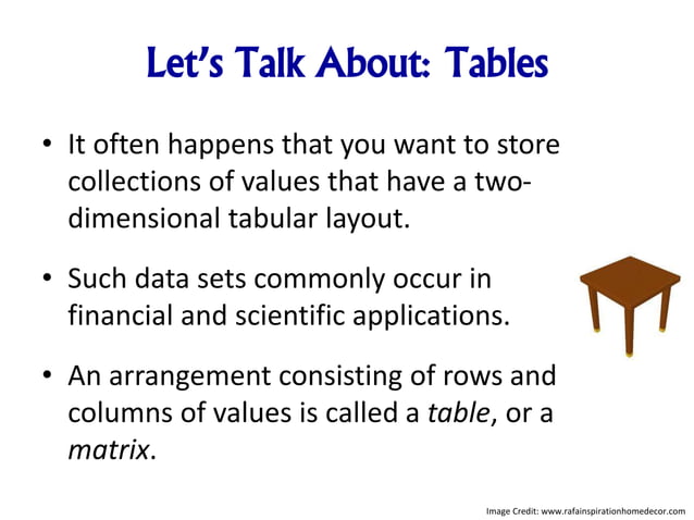 An Introduction To Python - Tables, List Algorithms | PPT