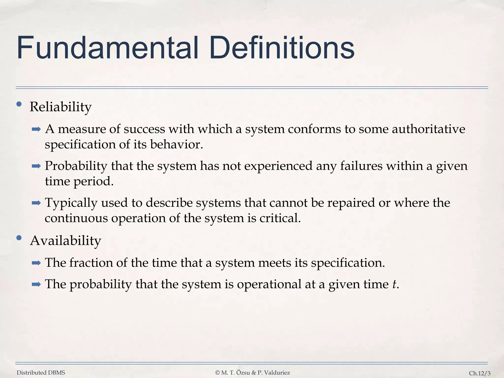 Database , 12 Reliability | PPTX
