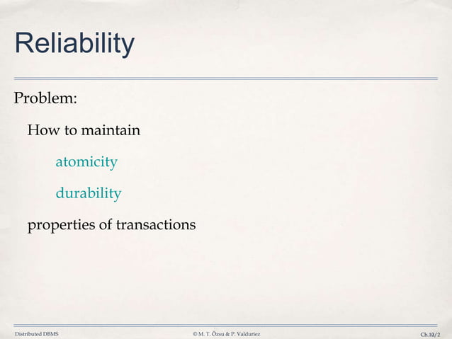 Database , 12 Reliability | PPTX | Databases | Computer Software and Applications