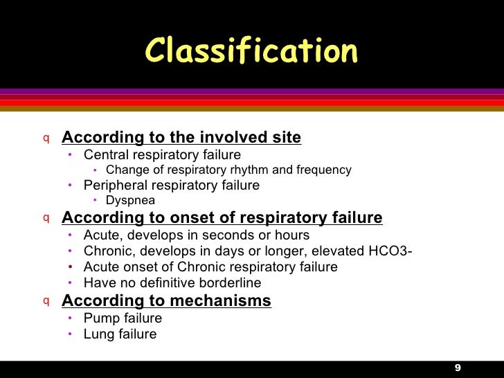 Classification And Common Causes Of Respiratory Failure