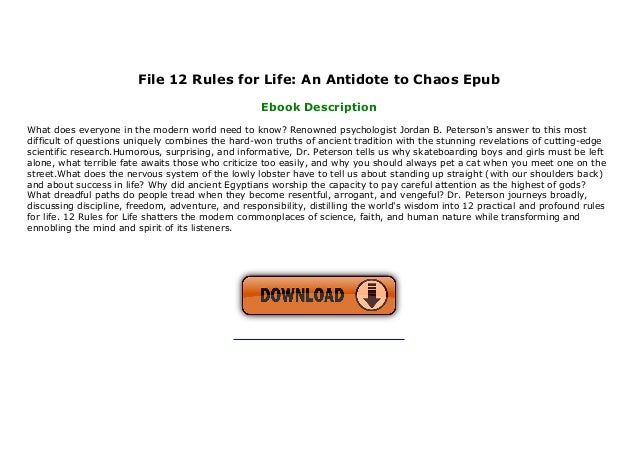 12 rules for life an antidote to chaos - Lasisea