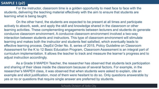 12-SAMPLE OF ACTION RESEARCH PROPOSALS FROM BERF APPROVED RESEARCHES.pptx | Professional School ...