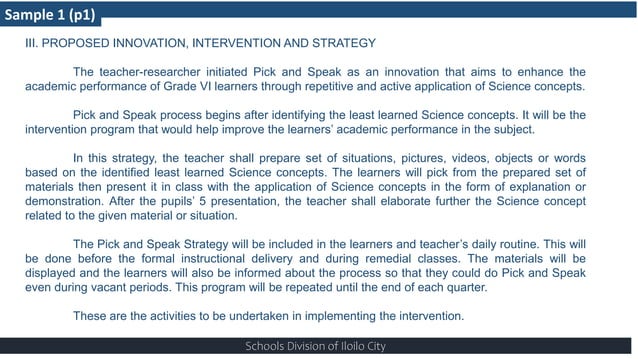 12-SAMPLE OF ACTION RESEARCH PROPOSALS FROM BERF APPROVED RESEARCHES.pptx | Professional School ...