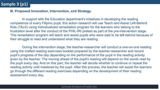12-SAMPLE OF ACTION RESEARCH PROPOSALS FROM BERF APPROVED RESEARCHES.pptx | Professional School ...
