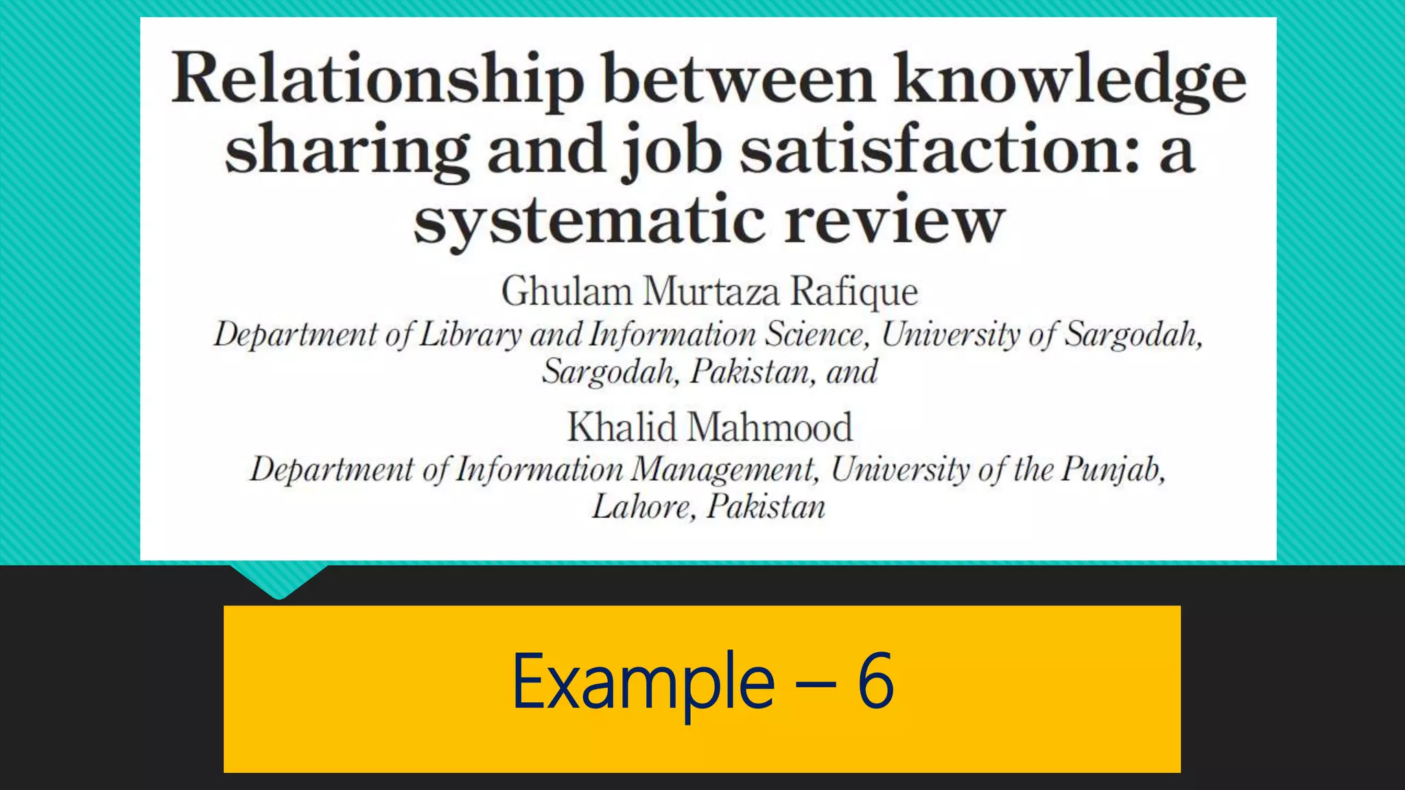 Systematic literature review -- Examples | PPTX | Education