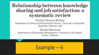 Systematic literature review -- Examples | PPTX