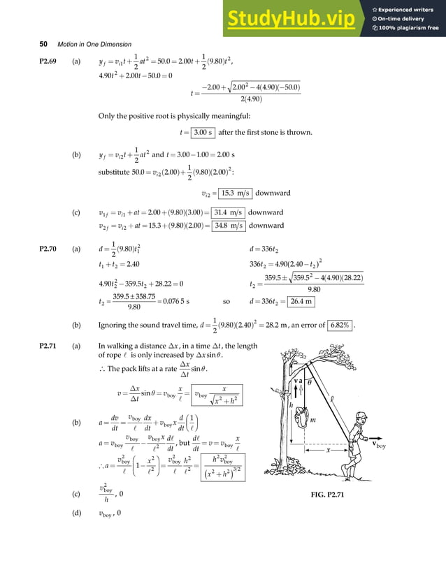 1 2-Solutions Serway Physics 6Th Edition | PDF