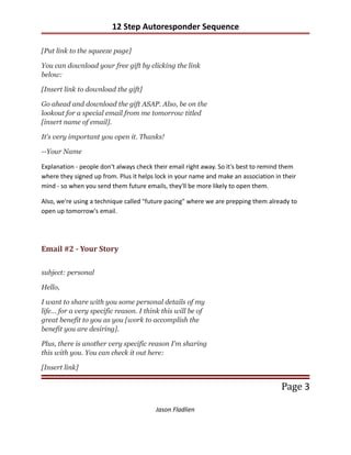 A 12 Step Autoresponder Sequence | PDF