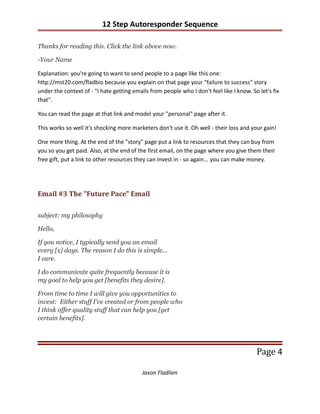 A 12 Step Autoresponder Sequence | PDF | Email | Internet