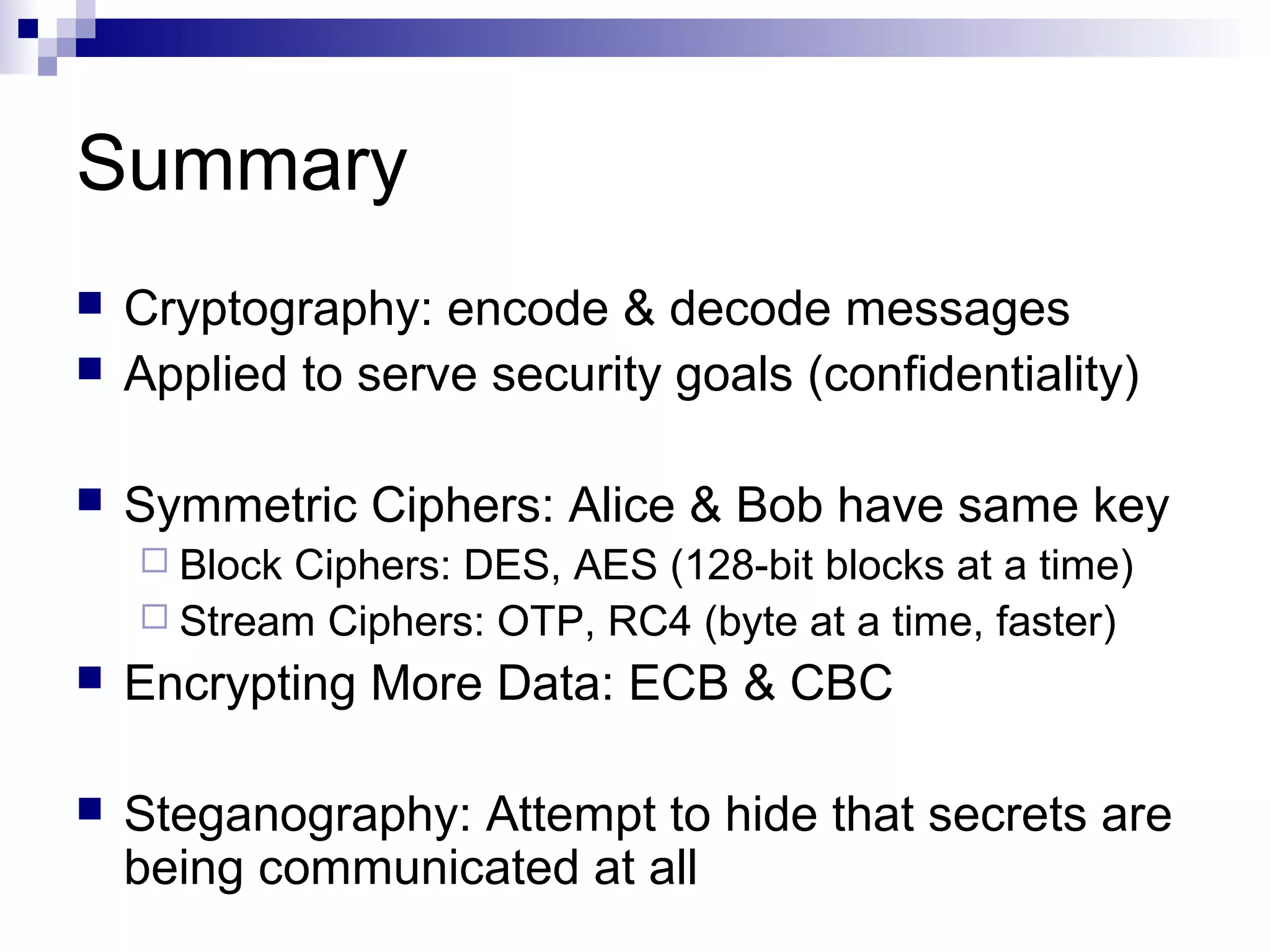 12 symmetric key cryptography | PPT