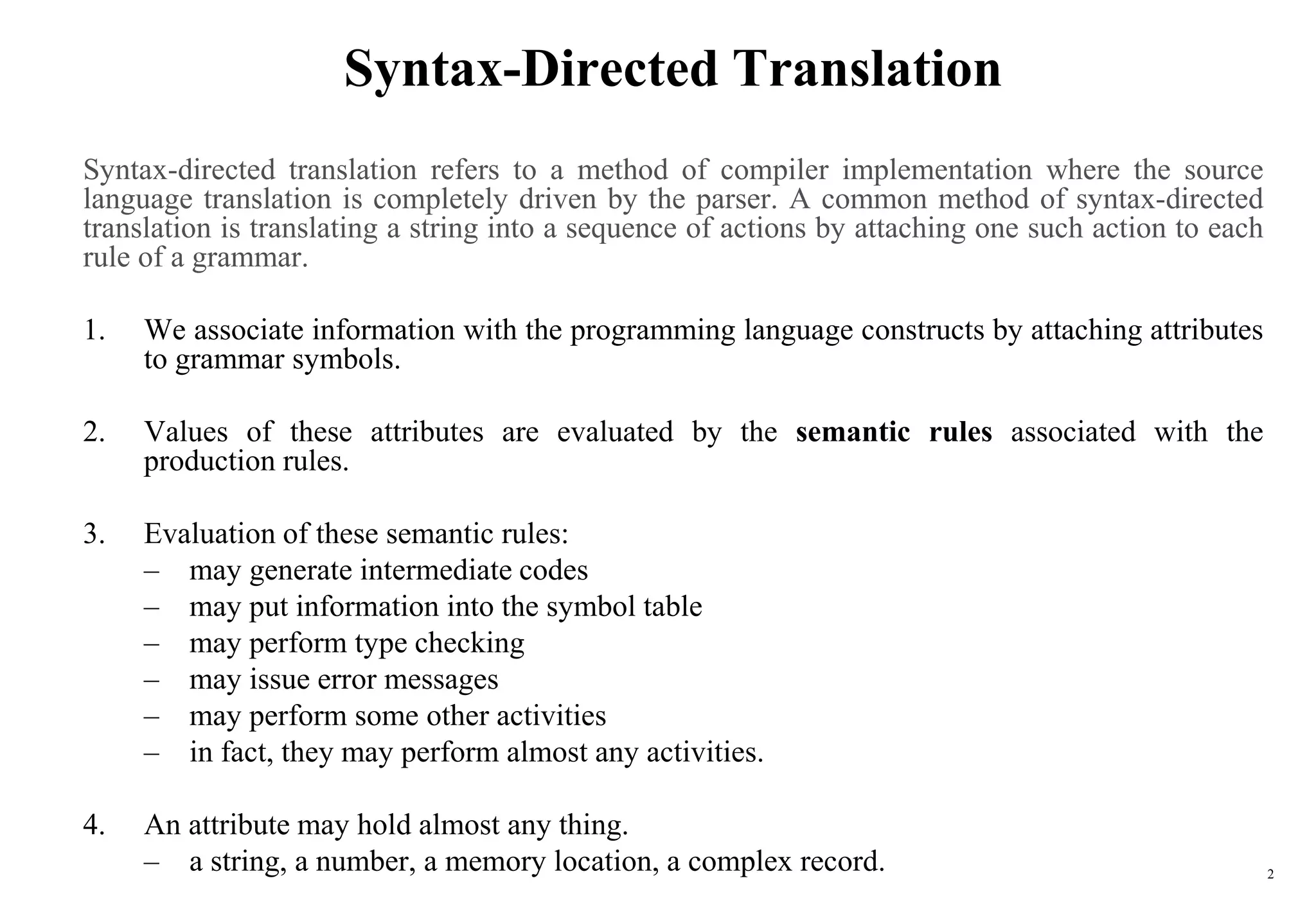 12 Syntax Directed Definition Evaluation Order 09 06 2023ppt Programming Languages Computing
