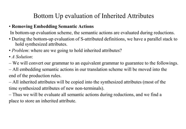 12-Syntax Directed Definition – Evaluation Order-09-06-2023.ppt | Programming Languages | Computing