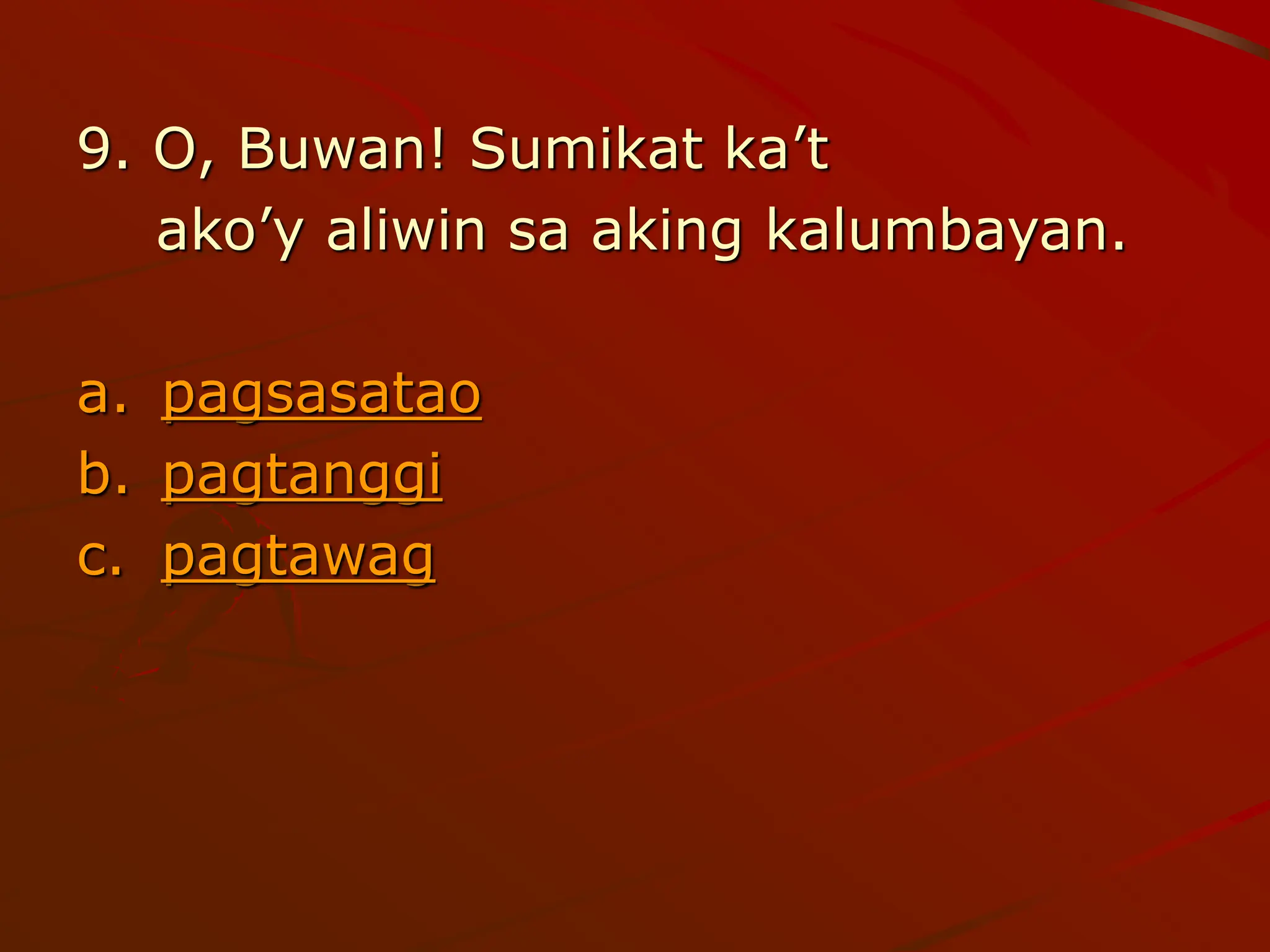 Ang mga Matatalinghagang salita - Tayutay | PPT