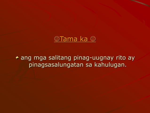 Ang mga Matatalinghagang salita - Tayutay | PPT