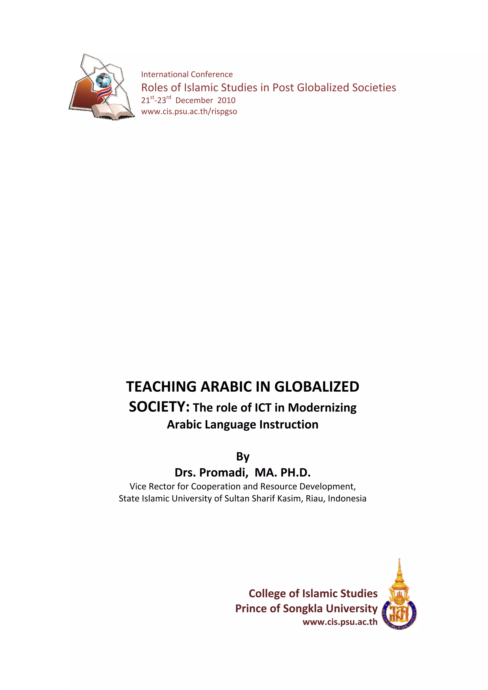 12 Teaching Arabic in Globalized Society: The role of ICT in ...