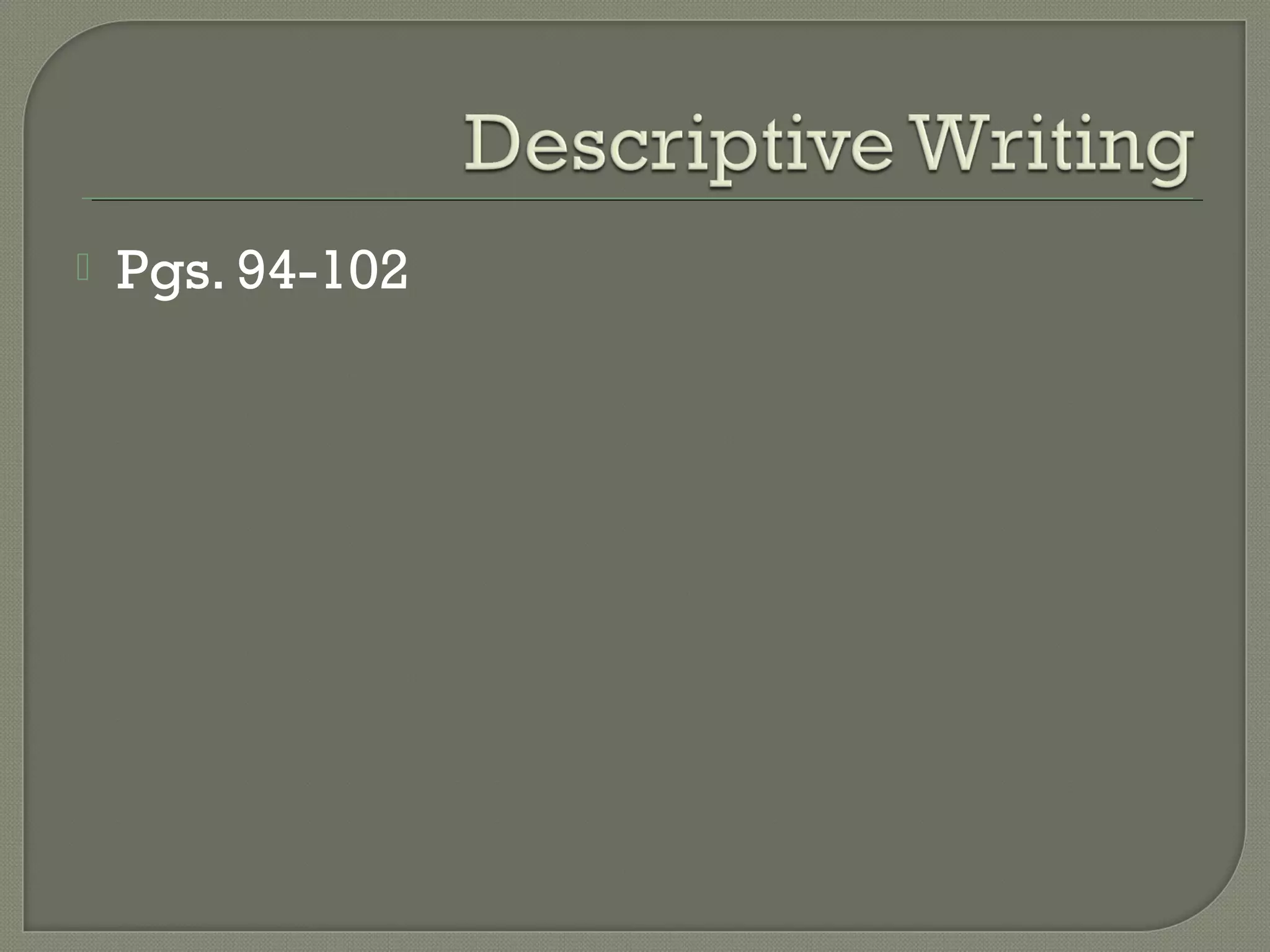 12. timed writing, sentence types, descriptive writing | PPT