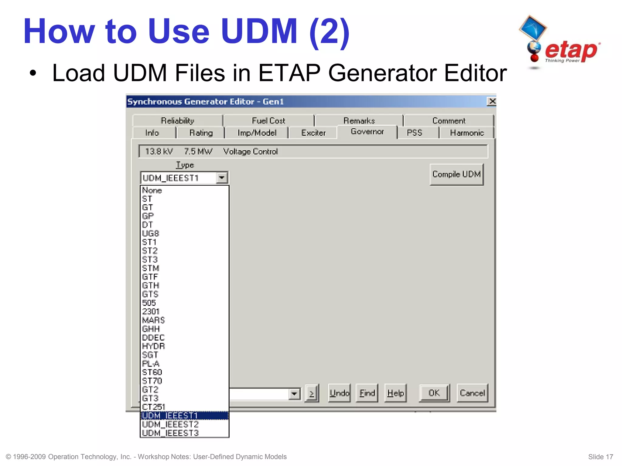 ETAP - udm - User-Defined Dynamic Models | PDF