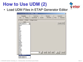 ETAP - udm - User-Defined Dynamic Models | PDF