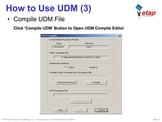 ETAP - udm - User-Defined Dynamic Models | PDF