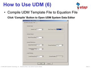 ETAP - udm - User-Defined Dynamic Models | PDF