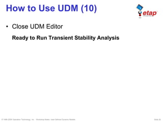 ETAP - udm - User-Defined Dynamic Models | PDF
