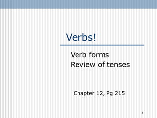 12-Verb-Tenses in English to review and study | PPT