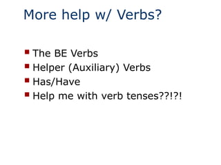 12 Verbs in Tense | English Grammar Tense Full Review | PPT