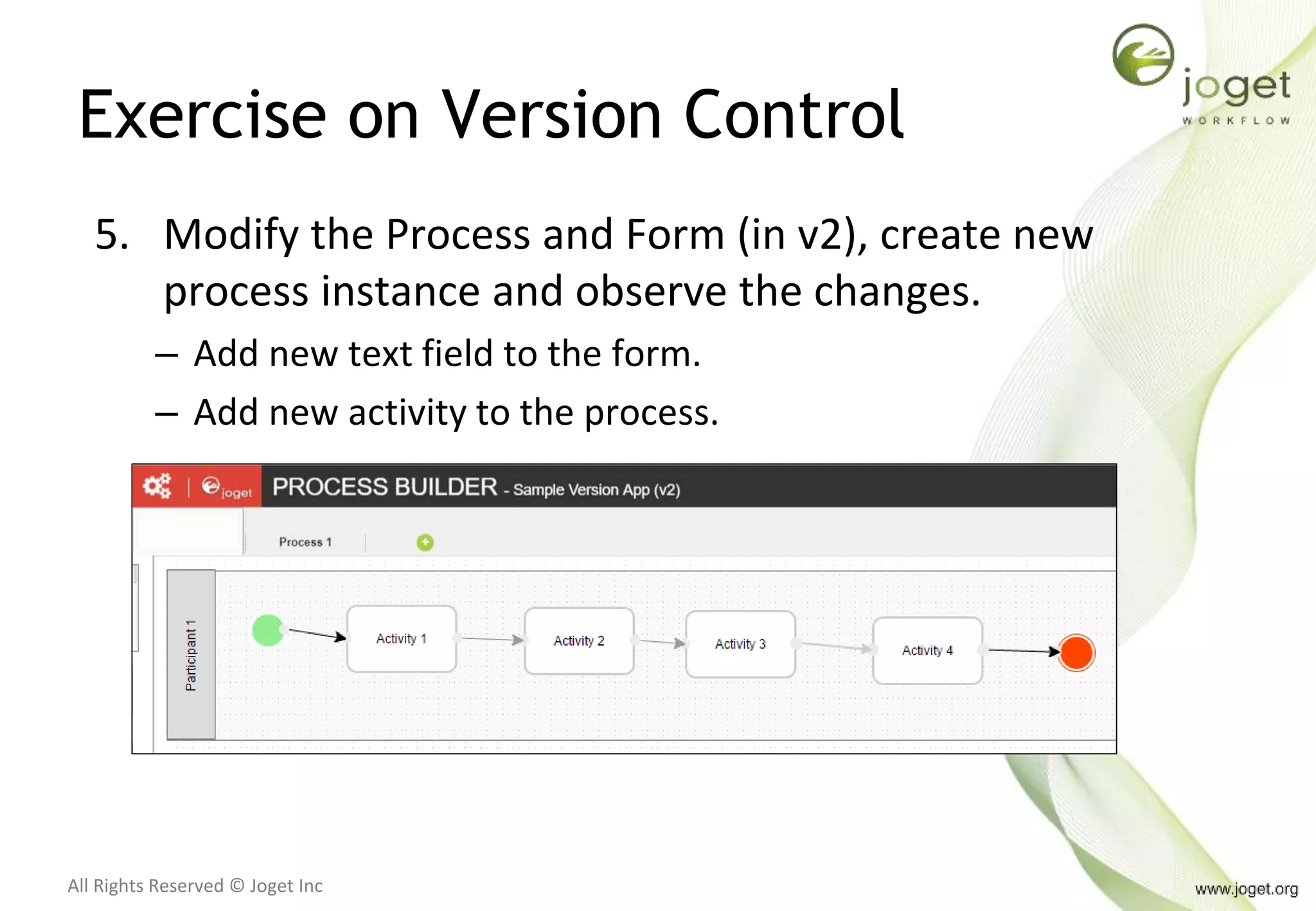 Joget Workflow v6 Training Slides - 12 - Version Control | PPT