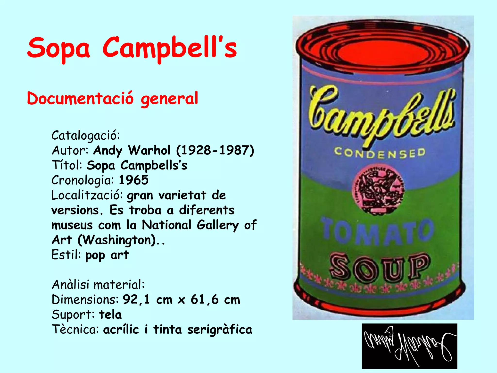 Warhol: Sopa Campbell's | PPT