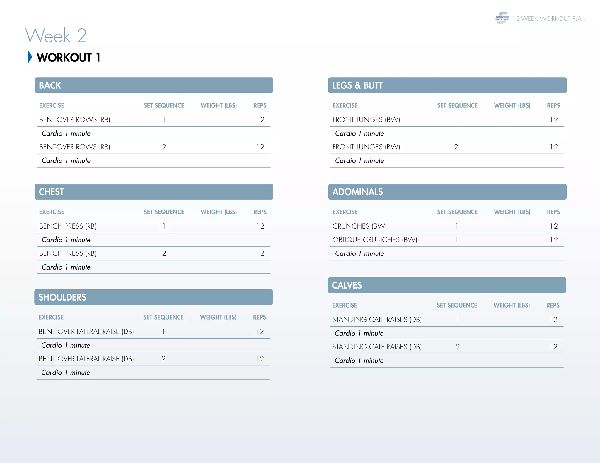 12-WEEK WORKOUT PLAN | PPT