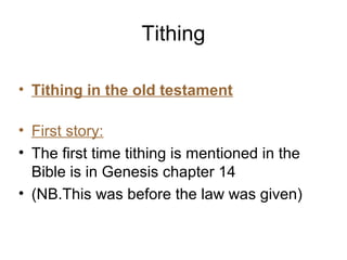 12 what does the bible say about tithing - august 2009 | PPT
