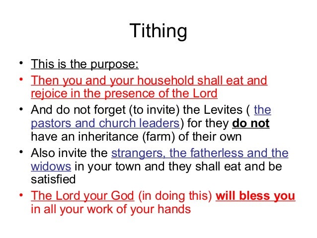 12 what does the bible say about tithing - august 2009
