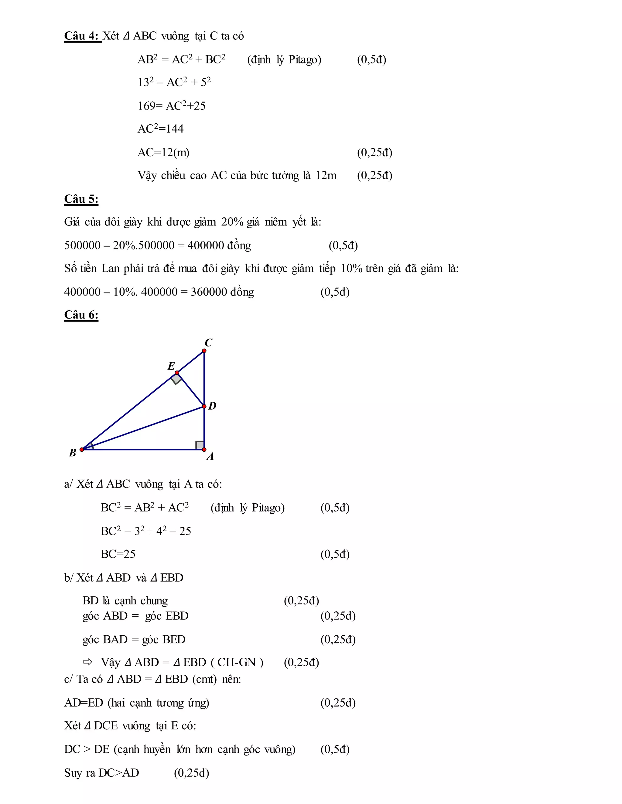 Đề Thi HK2 Toán 7 - THCS Trần Quang Khải | PDF