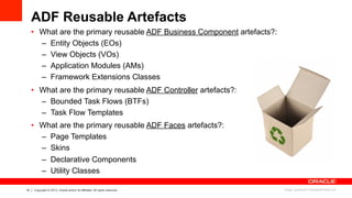 Oracle ADF Architecture TV - Design - ADF Reusable Artifacts | PPT