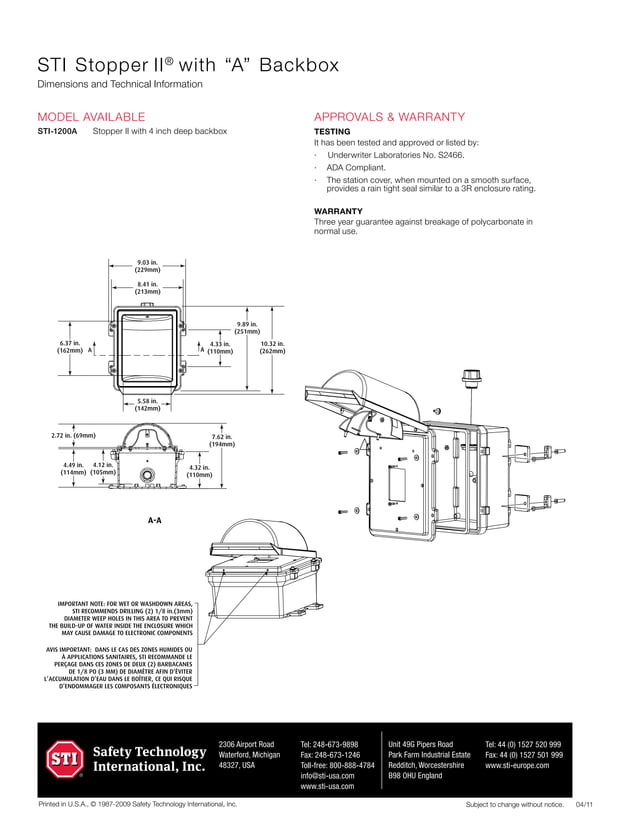 STI 1200-A Data Sheet | PDF