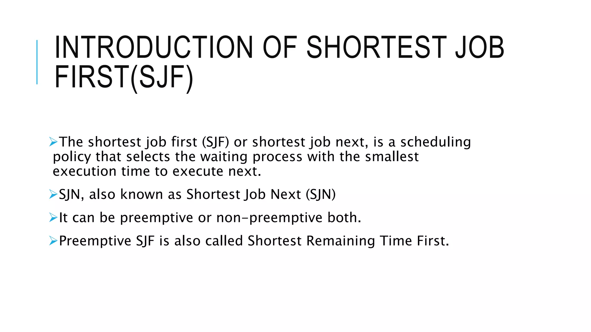 Shortest Job First | PPTX