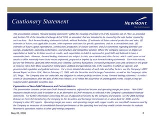 newmont mining 5_20_08_GS_Basic_Materials_Conference | PPT