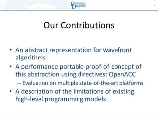 Abstractions and Directives for Adapting Wavefront Algorithms to Future ...