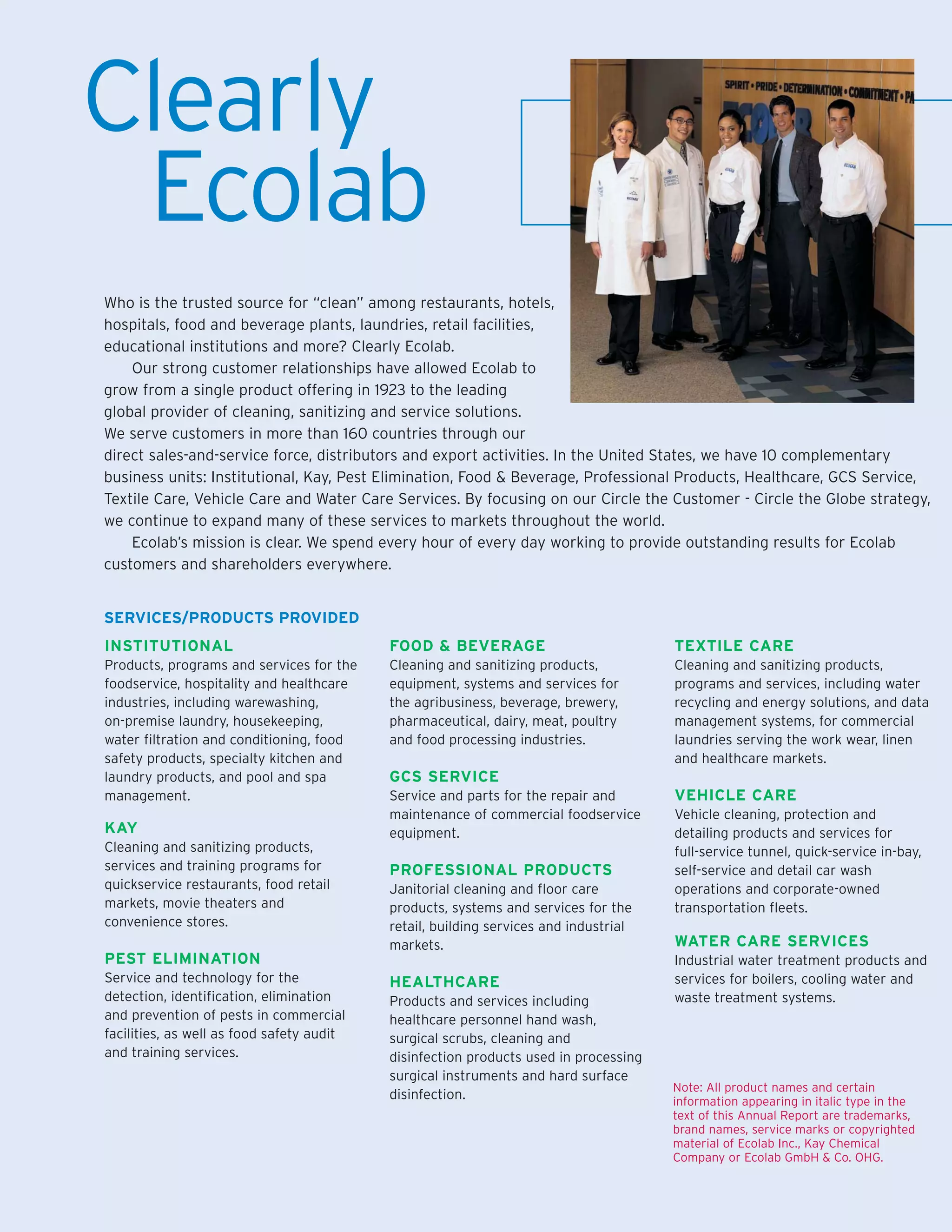 ecolab Overview | PDF