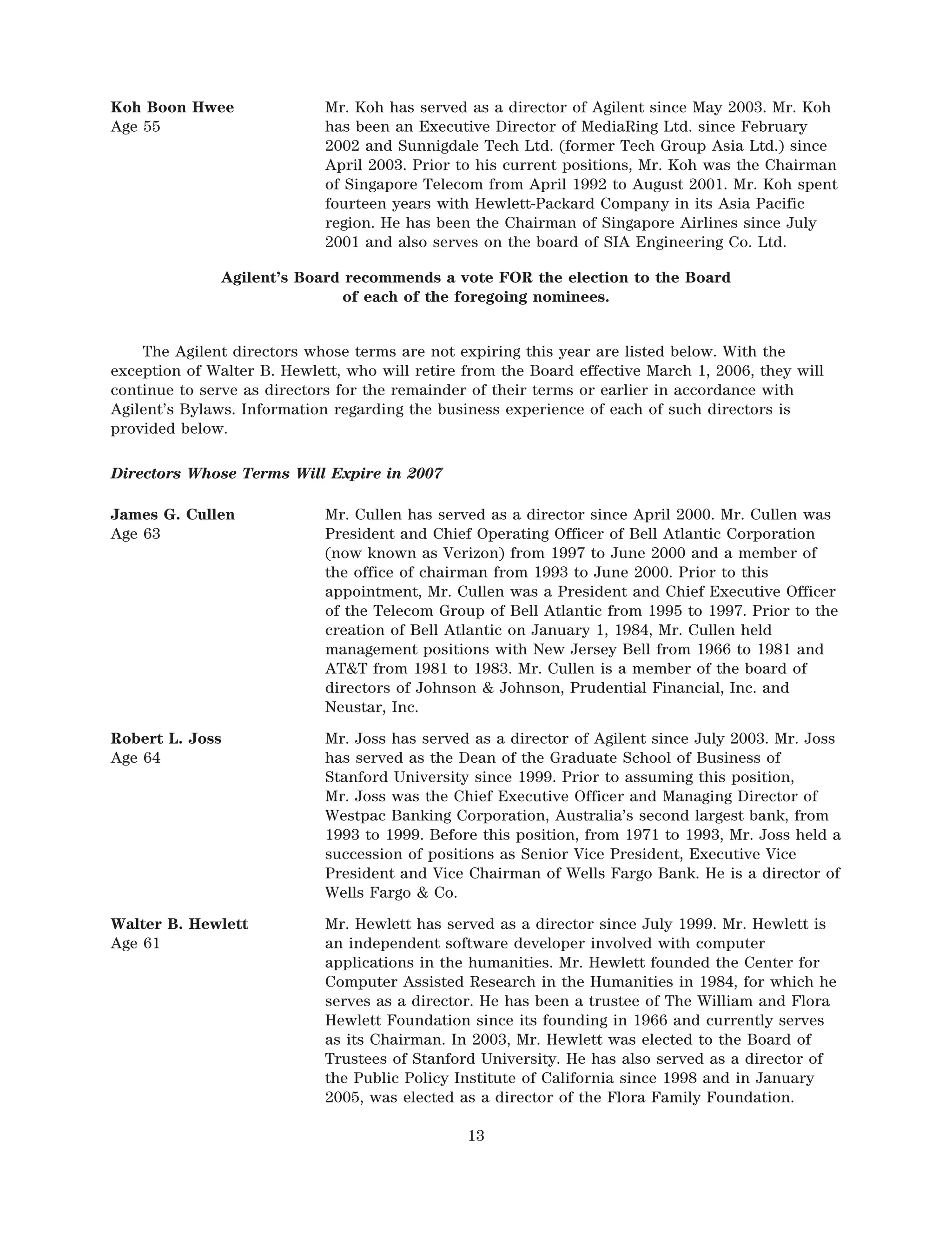 agilent 2006ProxyStatement | PDF